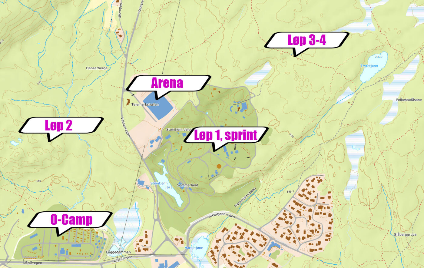 Oversiktskart – Sørlandsgaloppen